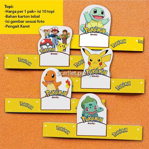 Jual TOPI ULTAH PIKACHU POKEMON PAKET DEKORASI HAPPY BIRTHDAY PIKACHU ...