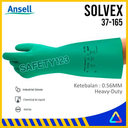 Jual Ansell Solvex 37-165 Alphatec Nitrile Sarung Tangan Kimia Berbahaya Tebal Heavy Duty ...