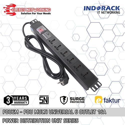 Jual PDU6M PDU 6 Outlet 16A Multi Power Distribution Unit Rack Server ...