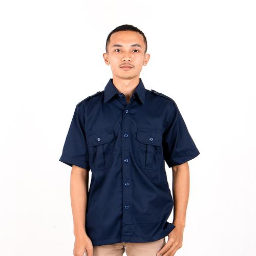 Jual Baju Kemeja PDL Lengan Pendek Navy PDH Safari Seragam Kerja Pria ...