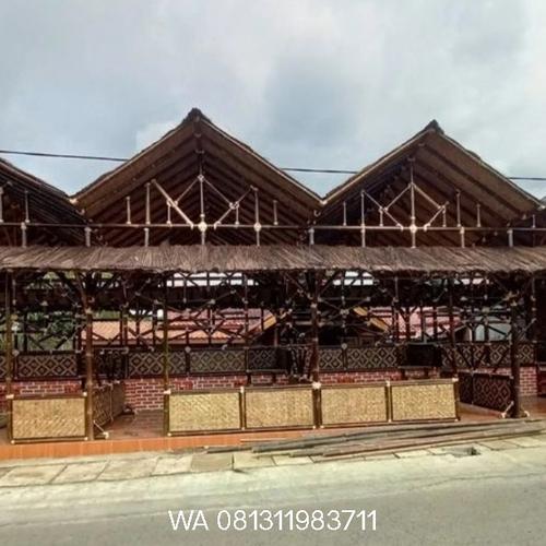 Jual saung bambu hitam atap injuk harga permeter persegi 1500.000 ...