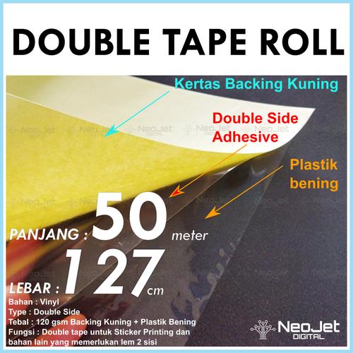 Jual Double Tape ukuran lebar 127 cm panjang 50 meter Lem 2 sisi Double ...