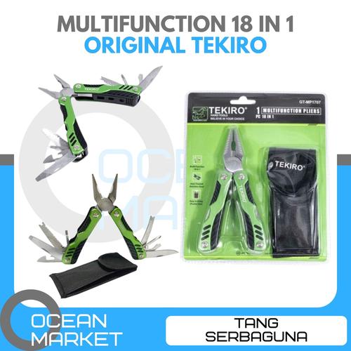 Jual Tang Kombinasi Multifungsi 18 IN 1 Tang Lipat Saku ORIGINAL TEKIRO ...