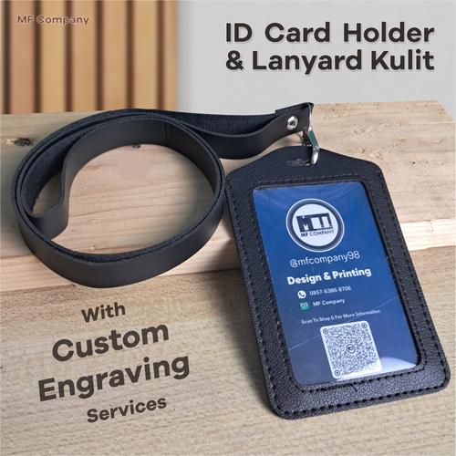 Jual ID CARD Holder & Lanyard Kulit | Bisa Custom Grafir Logo dan ...