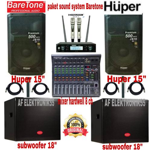 Jual Paket Sound System Subwoofer Baretone + Speaker Huper Original ...