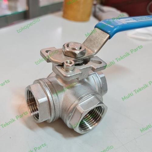 Jual ST Ball Valve Sankyo 3 Way SS316 Mounting Pad 1"(inch) - Jakarta ...