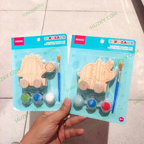Jual MINISO Mewarnai/ Coloring Wooden Car DINOSAURUS (Stego Triceratops ...