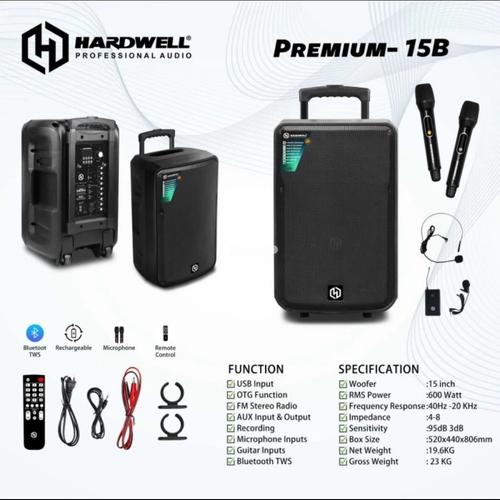Jual Speaker Aktif Portable HARDWELL PREMIUM 15B Original TERBAIK ...