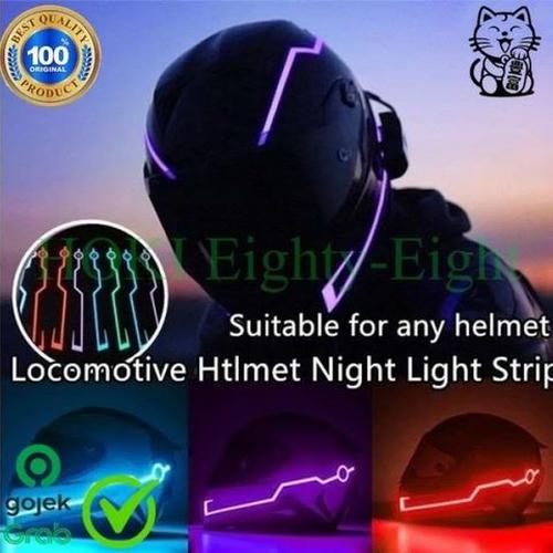 Jual Set Stiker Lampu Led Strip Helm Motor Safety Warning Malam Helmet ...