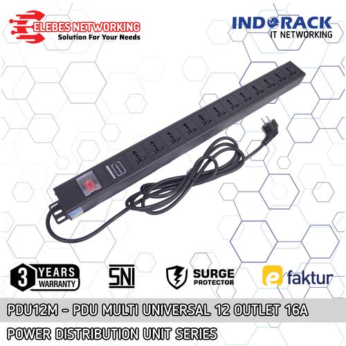 Jual PDU12M PDU 12 Outlet 16A Multi Power Distribution Unit Rack Server ...