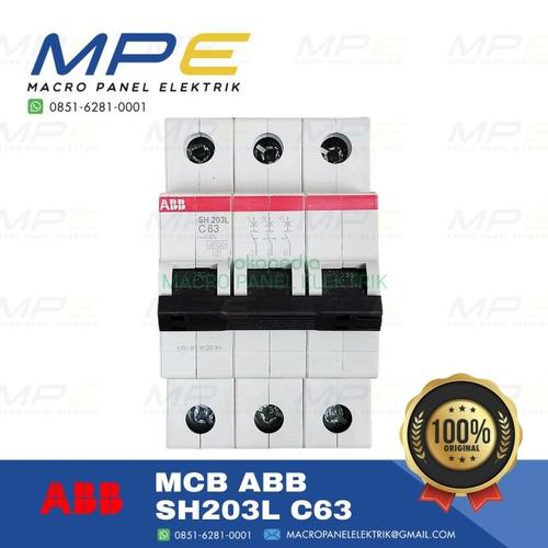 Jual ST MCB ABB SH203L C63 63A 4,5kA 3 Phase / MCB ABB SH203L 3P 63A ...