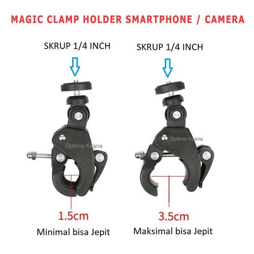 Jual MAGIC CLAMP KLIP HOLDER HP PHONE DSLR ACTION CAM JEPIT DI HANDLE ...