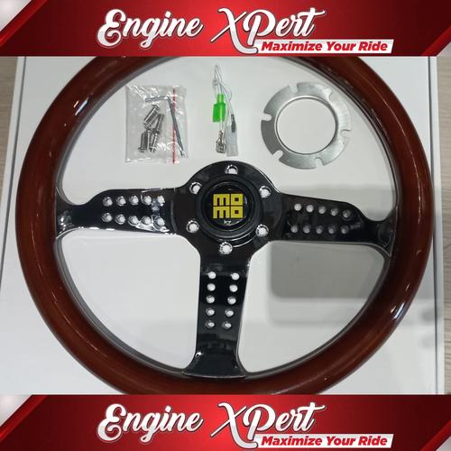 Jual Stir Mobil Momo Kayu Palang Silver Universal / Steer Mobil Racing ...