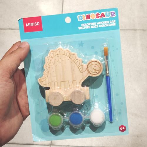 Jual MINISO Mewarnai/ Coloring Wooden Car DINOSAURUS (Stego Triceratops ...