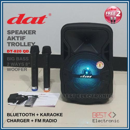 Jual SPEAKER AKTIF PORTABLE 8 INCH DAT DT 820 QD BLUETOOTH TROLLEY - Tanpa Bubble - Kab. Bandung ...