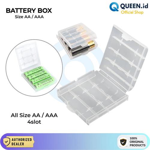 Jual QUEEN Storage Multifungsi Kotak BOX Case Baterai Battery 4 Slot AA ...