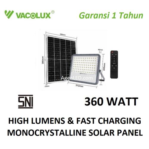 Jual VACOLUX LED SOROT 360W SOLAR CELL PANEL SURYA FLOODLIGHT Lampu ...