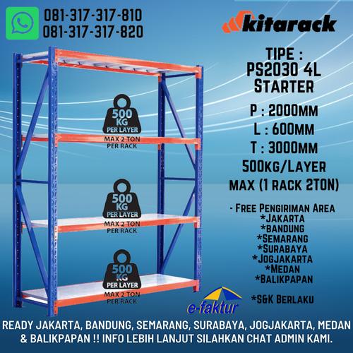 Jual KITARACK PS2030 STARTER RAK GUDANG 4 SUSUN MEDIUM RACK 500KG/LAYER - Jakarta Utara ...