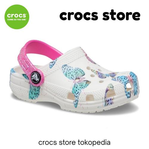 Jual SANDAL CROCS ANAK CLASSIC BUTTERFLY CLOG KIDS - Putih, C7 ...