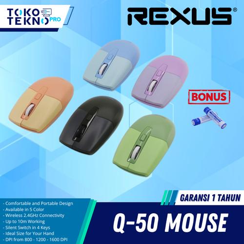 Promo Rexus Q50 / Q-50 Mouse Wireless Office Dual Mode Silent Click ...