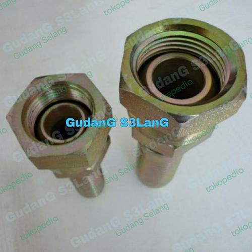 Jual Sok Nepel Selang Female Drat Hidrolik Fitting NU Besi Mesin Alat ...