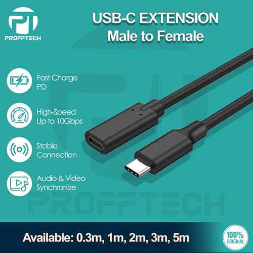 Jual Kabel Extension USB Type-C 3.1 Male to Female 30cm, 1m, 2m, 3m, 5m ...