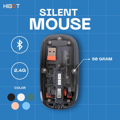 Jual Silent Mouse Wireless Bluetooth Dongle Transparan USB C - Space ...