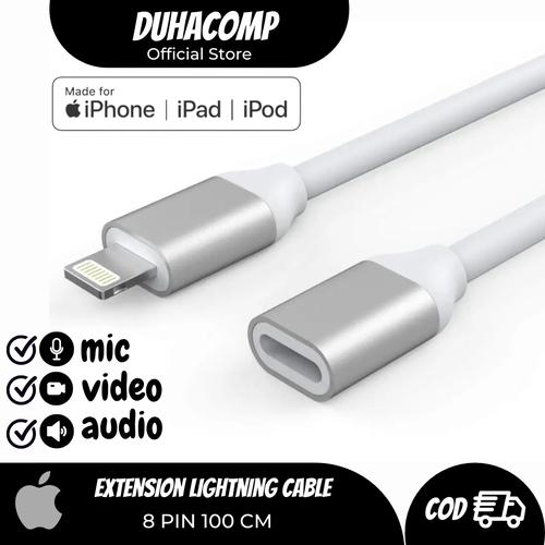 Jual extension cable lightning male to female 1 Meter - Hitam - Kota ...
