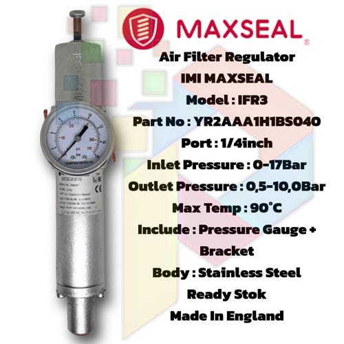 Jual AIR FILTER REGULATOR IMI MAXSEAL IFR3 YR2AAA1H1BS040 - Jakarta ...