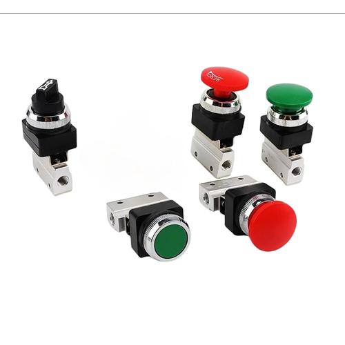 Jual Pneumatic Mechanical Hand Valve 2 Lubang Push Button Pneumatic DRAT 1/8" - MOV-01 - Kab ...