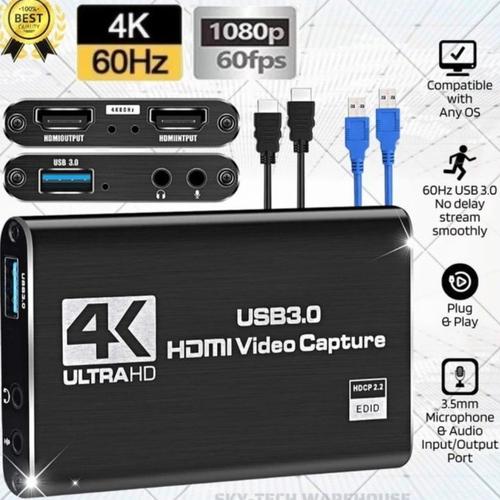 Jual HDMI VIDEO CAPTURE CARD USB 3.0 / 2.0 UHD 4K WITH AUDIO LOOP OUT ...