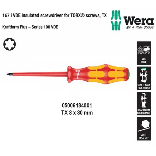 Jual Obeng VDE Listrik TX 8 x 80 mm 05006184001 167 i Torx VDE ...
