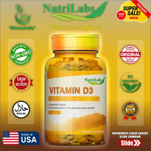 Promo Nutrilabs Vitamin D3 1500 IU (37.5 mcg) isi 90 - Made in USA - Jakarta Selatan - Minoxindo ...