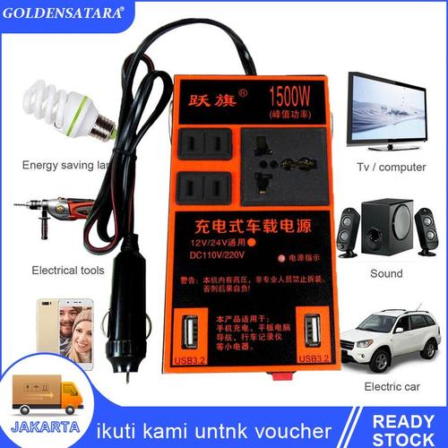 Jual WI Inverter Mobil 1500W 2USB Mobil Inverter Daya Kendaraan ...
