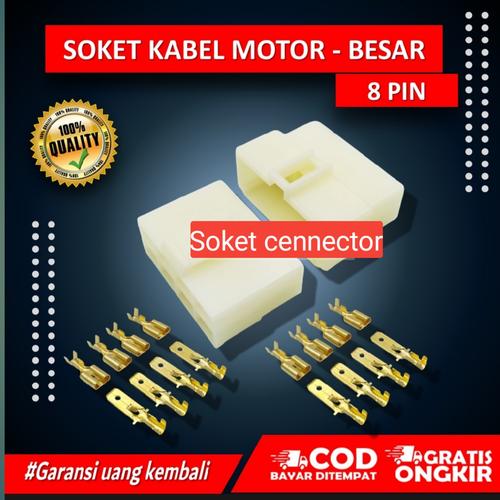 Jual Socket Motor 8pin Besar Soket konektor Kabel 8 Pin set+skun ...