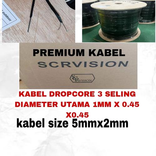 Jual Kabel FO Dropcore 1 Core /Fiber Optik DropWire /optic 3 sling ...