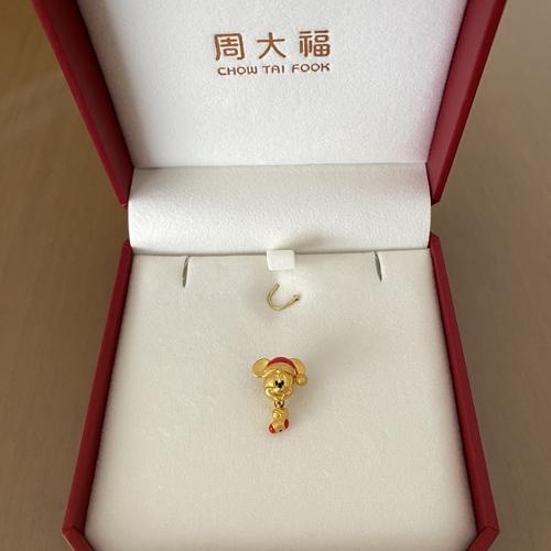Jual chow tai fook ctf 999.9 24K gold charm gelang emas mickey mouse ...