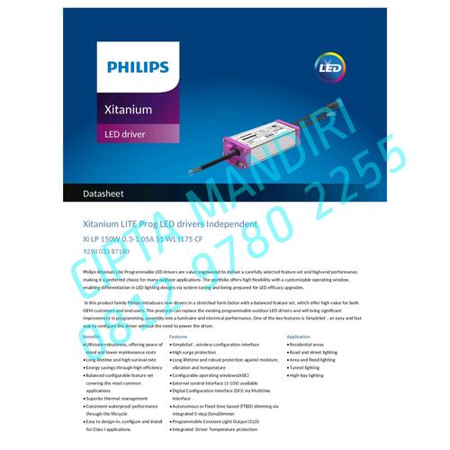 Jual Philips xitanium lite programable led driver 150w wl i175 cf - Jakarta Pusat - Cipta ...