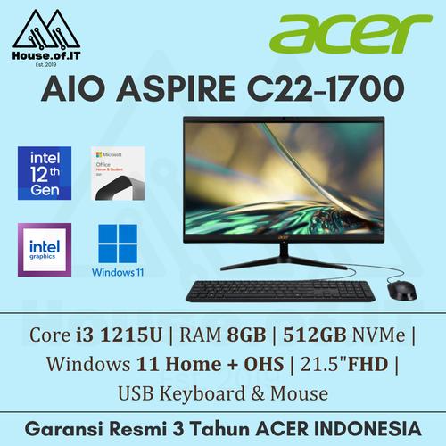 Promo ACER AIO PC C22 1700 I3 1215U 8GB 512GB WIN OHS 21.5FHD ALL IN ...