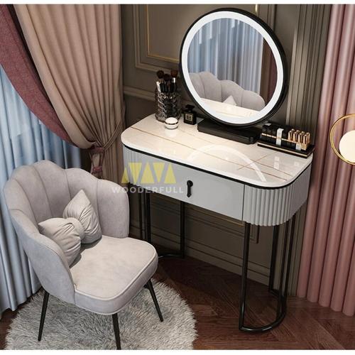 Jual Meja Rias LED Modern Kaki Besi Top Table Marmer Putih Carara ...