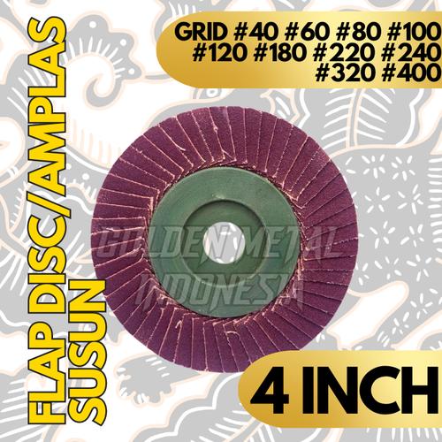 Jual Flap Disc Amplas Susun 4 Inch Grit 40 60 80 100 120 180 220 240 ...