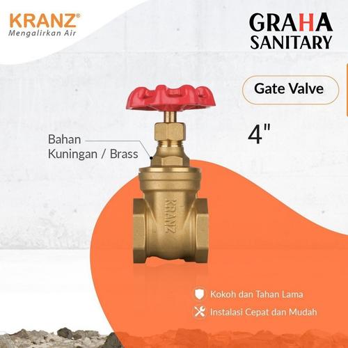 Jual KRANZ Gate Valve Kuningan Stop Kran 4" inch - Kota Surabaya ...