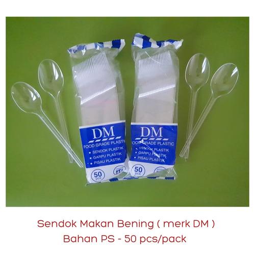 Jual Sendok Makan dan Garpu Makan Bening. Merk DM. Isi 50pcs - Sendok ...