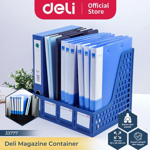 Jual Deli File Tray / Rak Box File Bahan Plastik 4 Sekat 33777 - Biru ...
