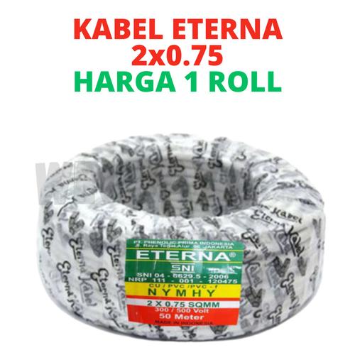 Jual KABEL LISTRIK ETERNA 2x0.75 SERABUT 50 METER KABEL LISTRIK NYMHY ETERNA 1 ROLL - Jakarta ...