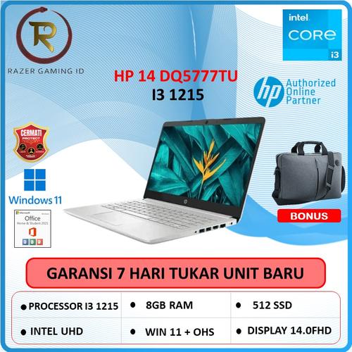 Jual LAPTOP HP 14 I3 1215 RAM 8GB SSD 256/512GB WINDOWS 11+OHS 14.0FHD ...