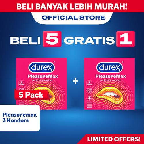 Promo BUY 5 FREE 1 - Durex Pleasuremax 3s - Kondom Bertextur Dot dan ...