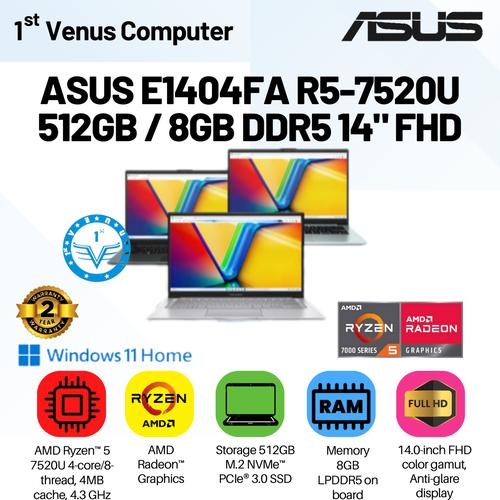 Jual Laptop Asus Vivobook Go 14 E1404FA Ryzen 5 7520U 8GB 512GB 14 Full ...