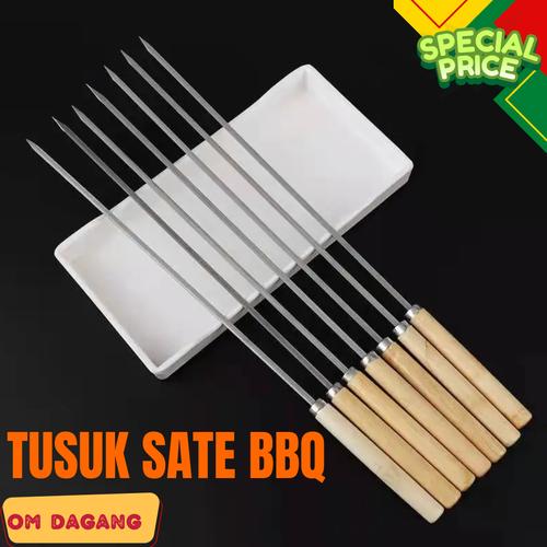 Jual HOME Alat Tusuk Sate Stainless Steel Daging Klatak Barbeque Besi ...