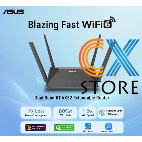Jual ASUS RT-AX52 AX1800 Dual Band WiFi 6 Extendable Router with AiMesh ...